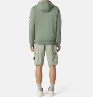 Stone Island Cargo Shorts With Compass Badge - Sage