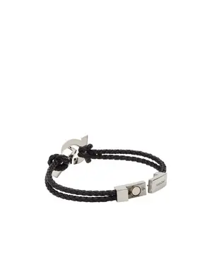 FERRAGAMO Wrapped Gancini Bracelet - Black