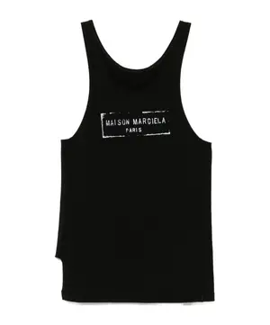 MAISON MARGIELA Maison Margiela Logo Print Tank Top Black