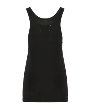 MAISON MARGIELA Logo Print Tank Top - Black