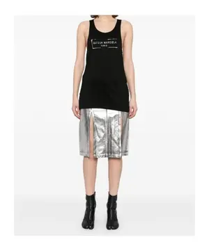 MAISON MARGIELA Logo Print Tank Top - Black