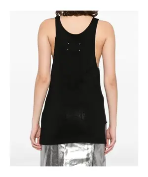 MAISON MARGIELA Logo Print Tank Top - Black