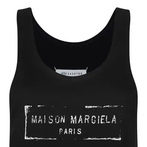 MAISON MARGIELA Logo Print Tank Top - Black