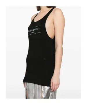 MAISON MARGIELA Logo Print Tank Top - Black