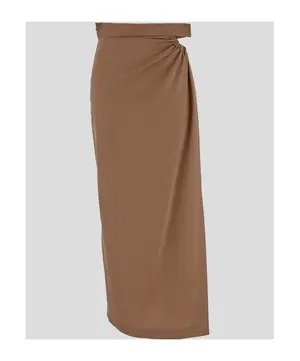 Max Mara Slit Skirt With Pleated Detailing
