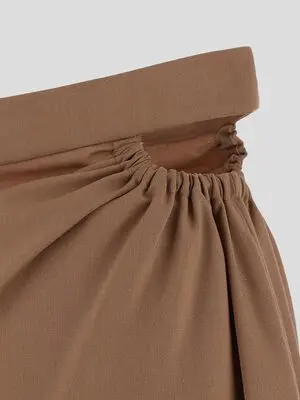 Max Mara Slit Skirt With Pleated Detailing
