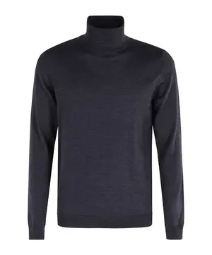ROBERTO COLLINA Long Sleeve Turtleneck Sweater - Black