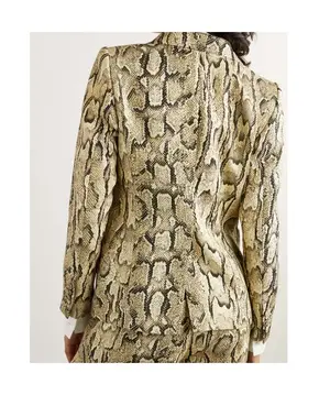 Dries Van Noten Snake Print Double-breasted Jacket