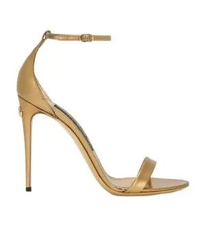 DOLCE & GABBANA Dolce & Gabbana Mirrored-Effect Strapped Sandals