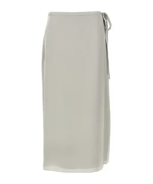 Theory Flared Hem Wrapped Midi Skirt