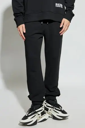 Balmain Logo Printed Drawstring Sweatpants - Black