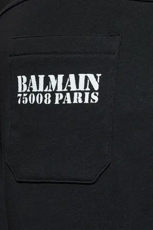 Balmain Logo Printed Drawstring Sweatpants - Black