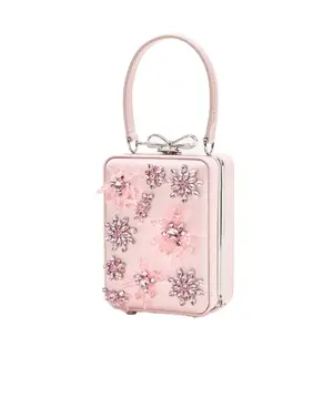 SELF-PORTRAIT Satin Floral Beaded Micro Bag