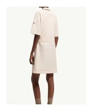 Moncler Drawstring Crewneck T-shirt Dress - White Ivory
