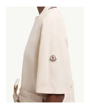 Moncler Drawstring Crewneck T-shirt Dress - White Ivory