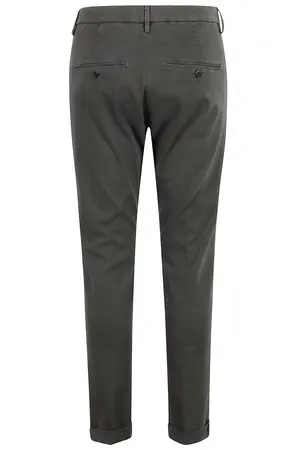 DONDUP Belt-lined Casual Trousers With Patch Pockets - Black