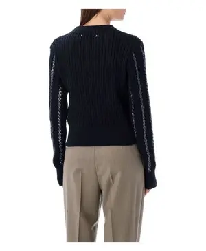 GOLDEN GOOSE Sequin Embellished Cable-knit Jumper - Black