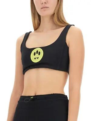 BARROW Smiley Face Sleeveless Cropped Top