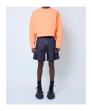 WALTER VAN BEIRENDONCK Embossed Logo Denim Shorts