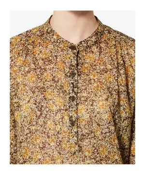 Isabel Marant Étoile Maria Voile Floral Printed Blouse - Khaki