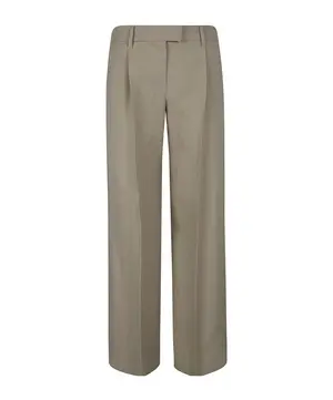 Brunello Cucinelli Pleated Straight-leg Trousers - Gray