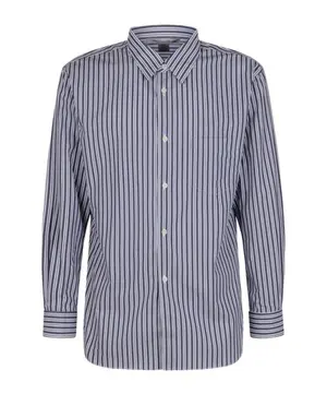 Comme Des Garçons Striped Button-up Shirt - Gray