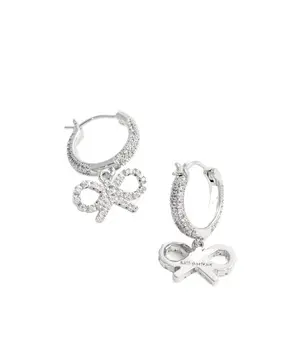 SELF-PORTRAIT Crystal Bow Hoop Earrings