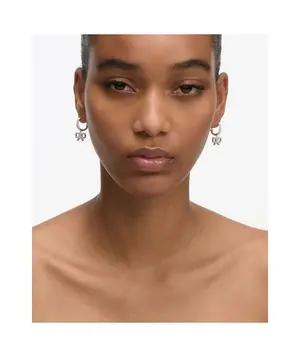 SELF-PORTRAIT Crystal Bow Hoop Earrings