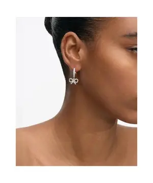 SELF-PORTRAIT Crystal Bow Hoop Earrings