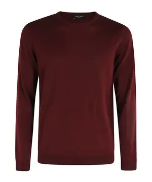 ROBERTO COLLINA Crew Neck Long Sleeve Sweater - Brown