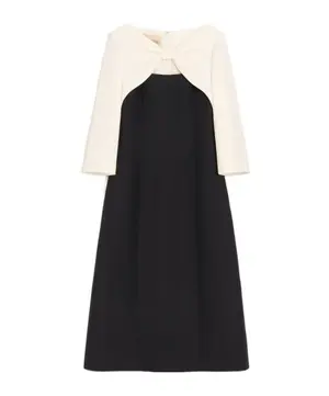 Valentino Garavani Midi Dress With Bow Detail - Black