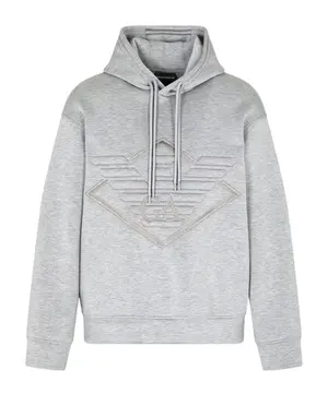 Emporio Armani Logo Embroidered Oversized Hoodie