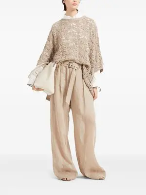 Brunello Cucinelli Openwork Knitted Crewneck Jumper