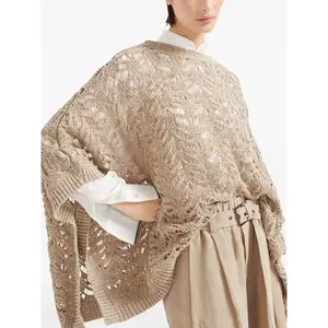 Brunello Cucinelli Openwork Knitted Crewneck Jumper