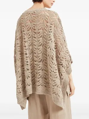 Brunello Cucinelli Openwork Knitted Crewneck Jumper
