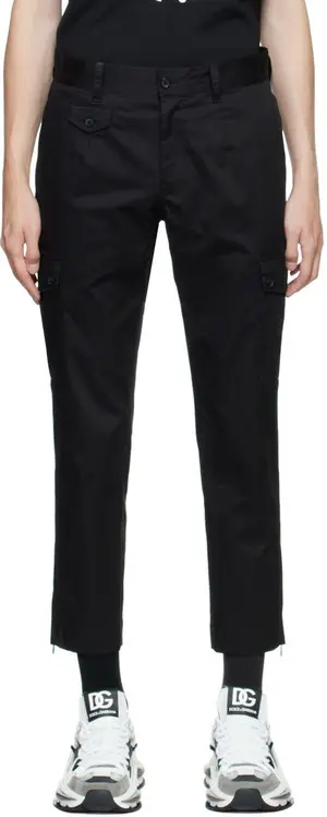 Dolce & Gabbana Cropped Cargo Trousers With Logo Plaque