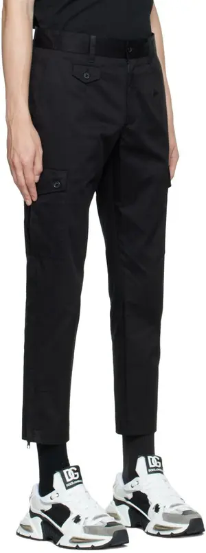 Dolce & Gabbana Cropped Cargo Trousers With Logo Plaque