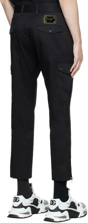 Dolce & Gabbana Cropped Cargo Trousers With Logo Plaque