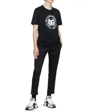 Dolce & Gabbana Cropped Cargo Trousers With Logo Plaque