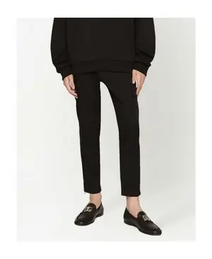 Dolce & Gabbana Cropped Cargo Trousers With Logo Plaque