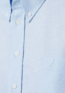AMI Paris Cropped Button-down Shirt With De Coeur Embossing