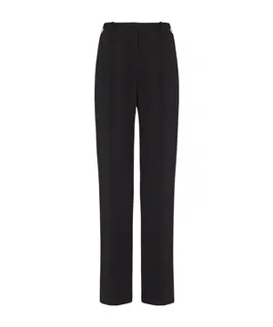 Balmain Crepe Tailored Straight-leg Trousers - Black