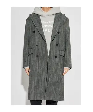 Dsquared2 Double Breasted Peak Lapel Overcoat