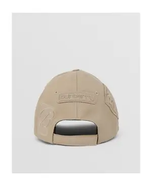 Burberry Badge Appliqué Cotton Baseball Cap - Nude