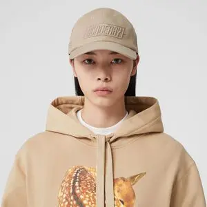 Burberry Badge Appliqué Cotton Baseball Cap - Nude