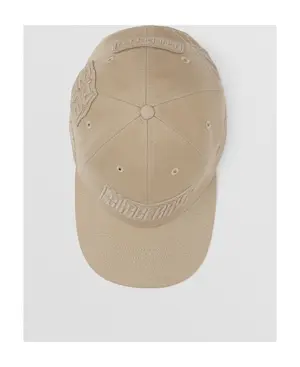 Burberry Badge Appliqué Cotton Baseball Cap - Nude