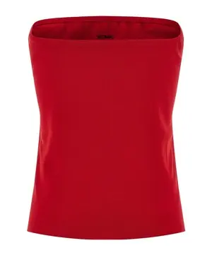 Miu Miu Cotton Knit Off-the-shoulder Tube Top - Red