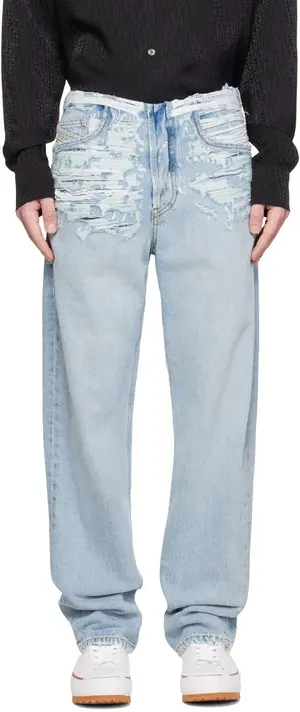 DIESEL® 2010 Straight-leg Distressed Jeans - Gray