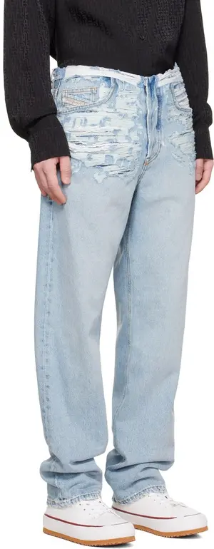 DIESEL® 2010 Straight-leg Distressed Jeans - Gray