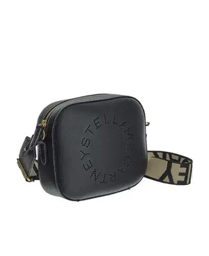Stella McCartney Logo Perforated Crossbody Bag - Black